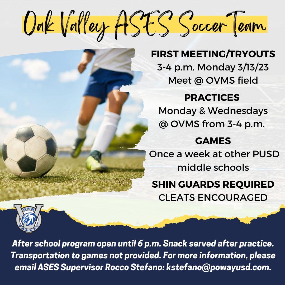 After School Ed & Safety (ASES) - Students - OAK VALLEY MIDDLE SCHOOL