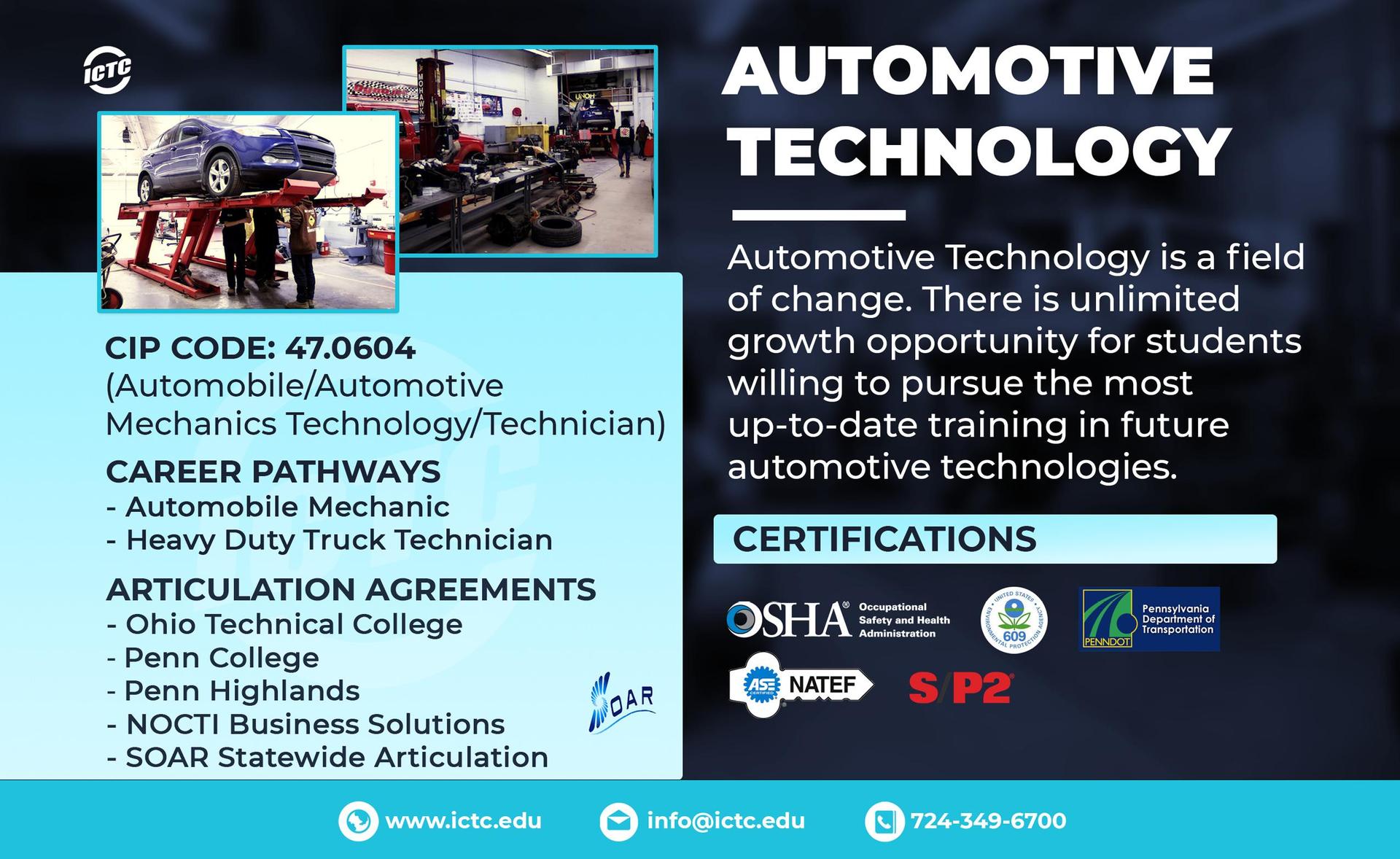 Automotive Technology – Automotive – Indiana County Technology Center