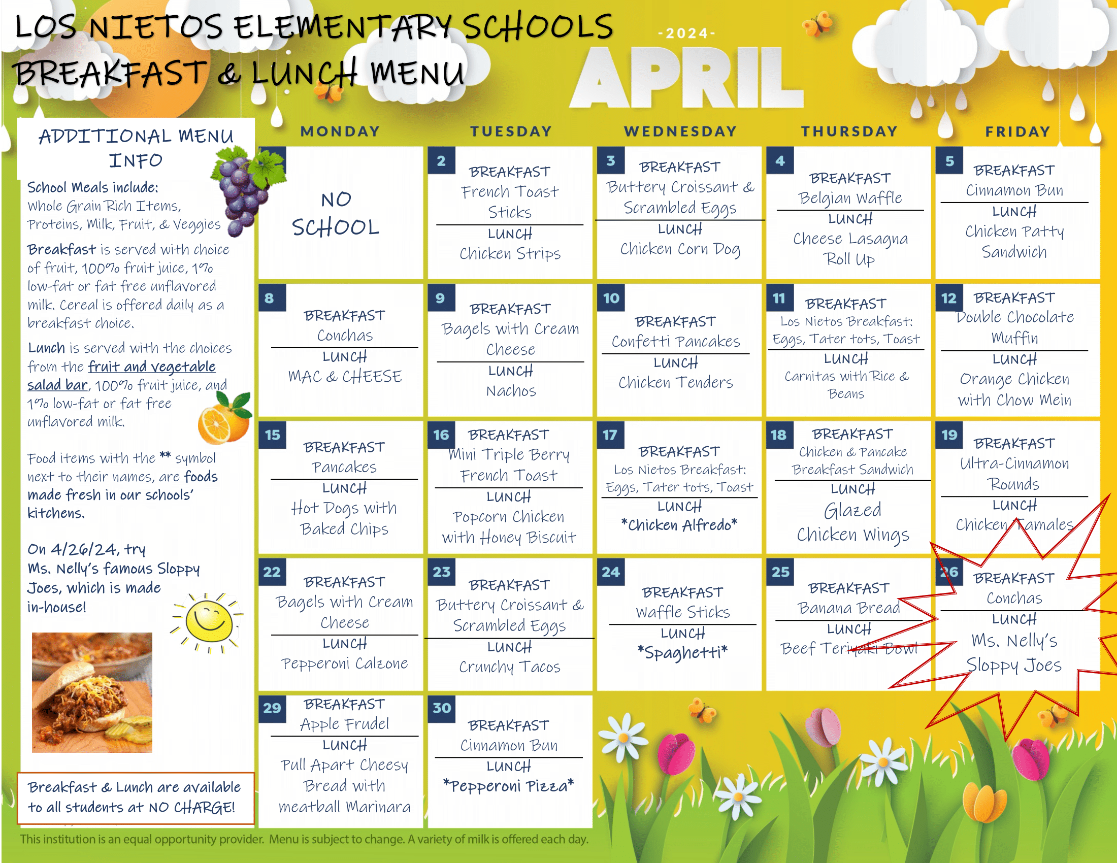 Nutrition Services - School Menu
