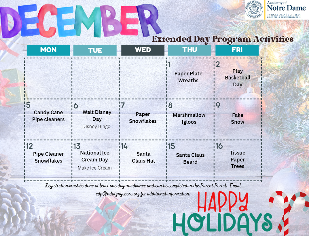 Extended Day Program – Extended Day Program – Academy of Notre Dame