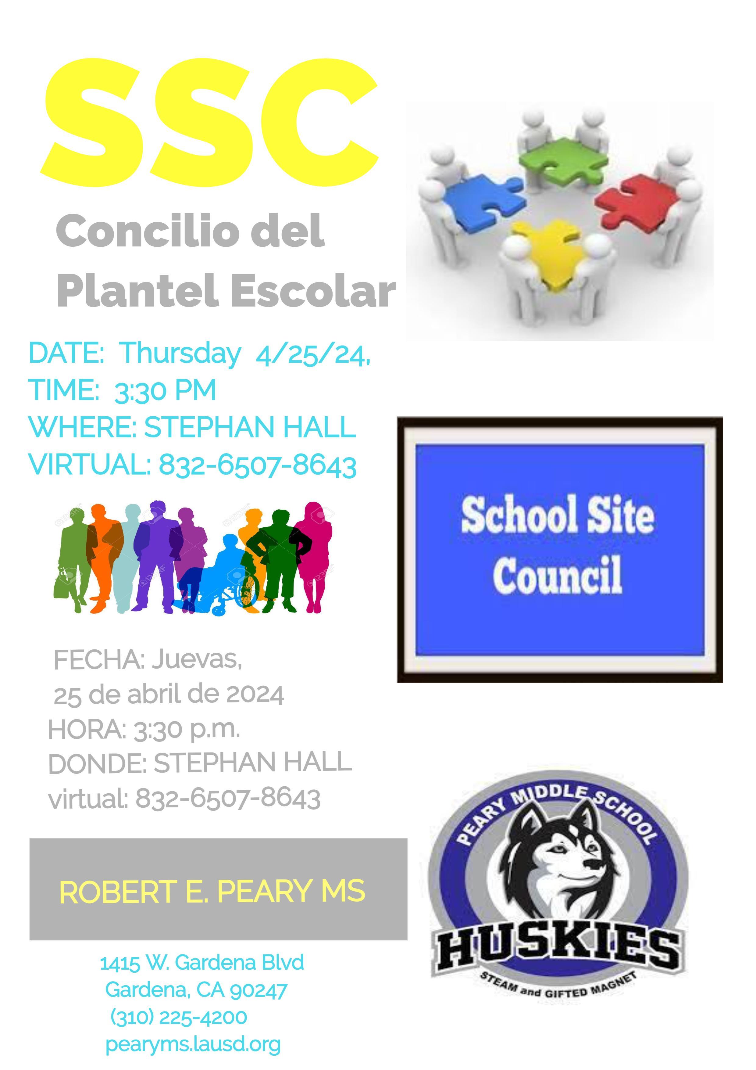 School Site Council – Parents/Families – Robert E Peary Middle School