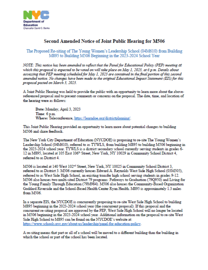 Young Womens Leadership School of East Harlem