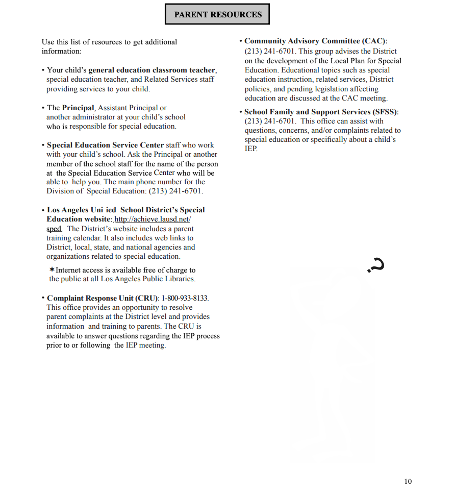 Special Education Brochure: IEP and You - Resources for Families ...