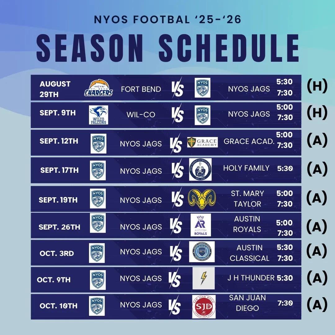 Football Schedules! | NYOS Charter School