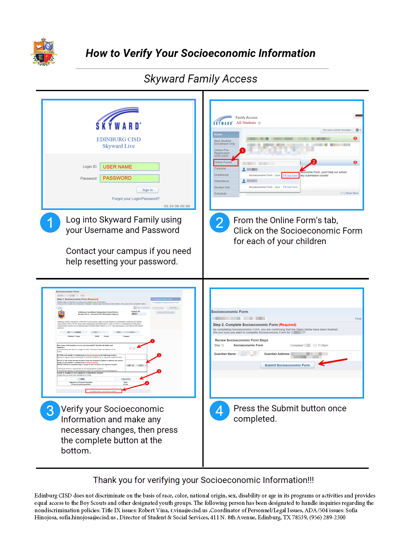 How To Verify Socioeconomic Information in Skyward
