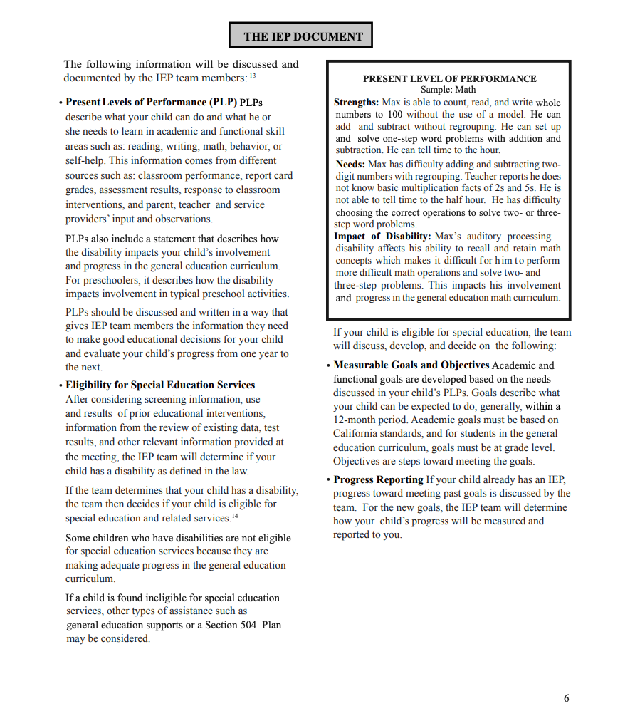 Special Education Brochure: IEP and You - Resources for Families ...