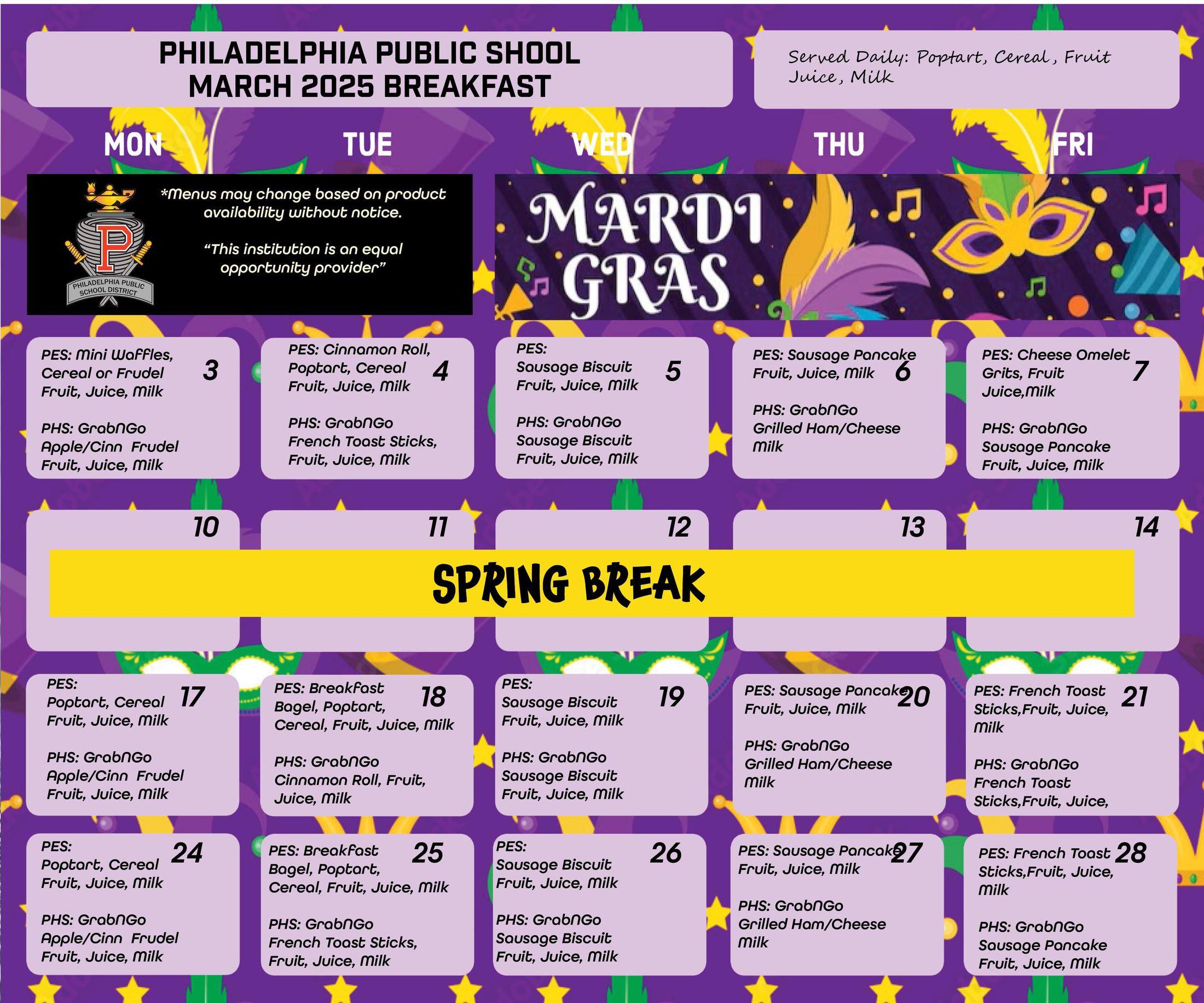 PPSD Menus – PPSD Menu – Philadelphia Public School District