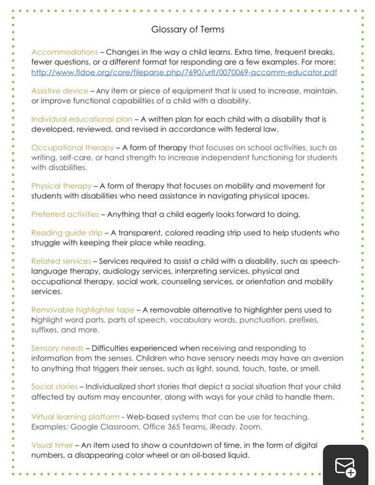 Glossary Example For Children