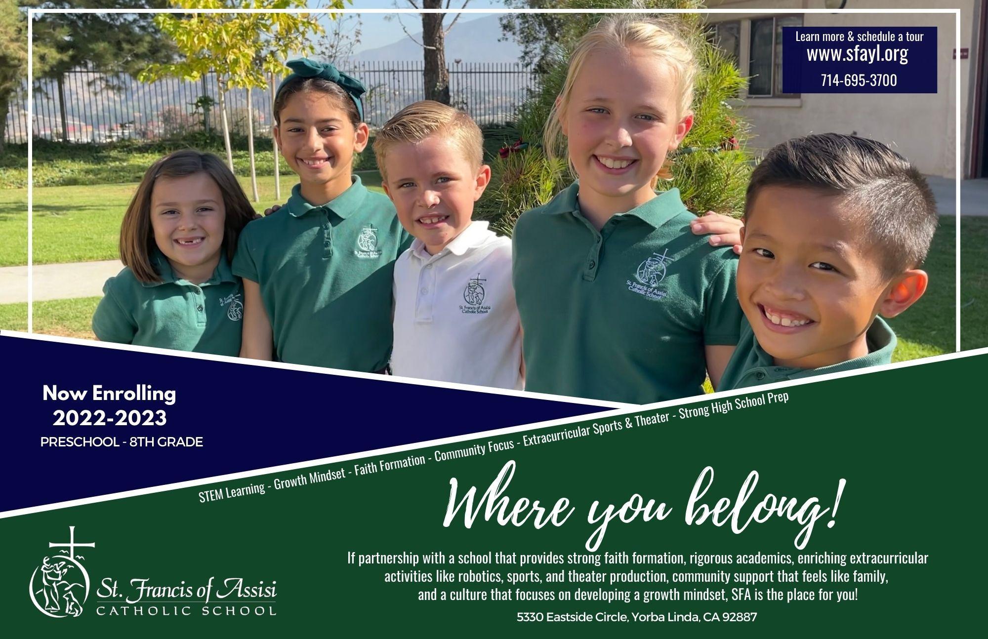 Admissions - St. Francis of Assisi Catholic School