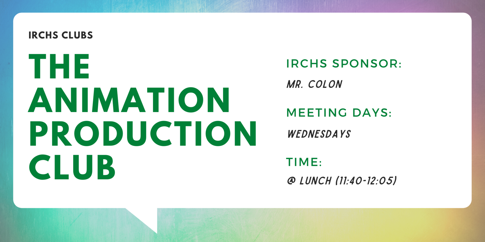 The Animation Production Club – IRCHS Clubs – Indian River Charter High ...