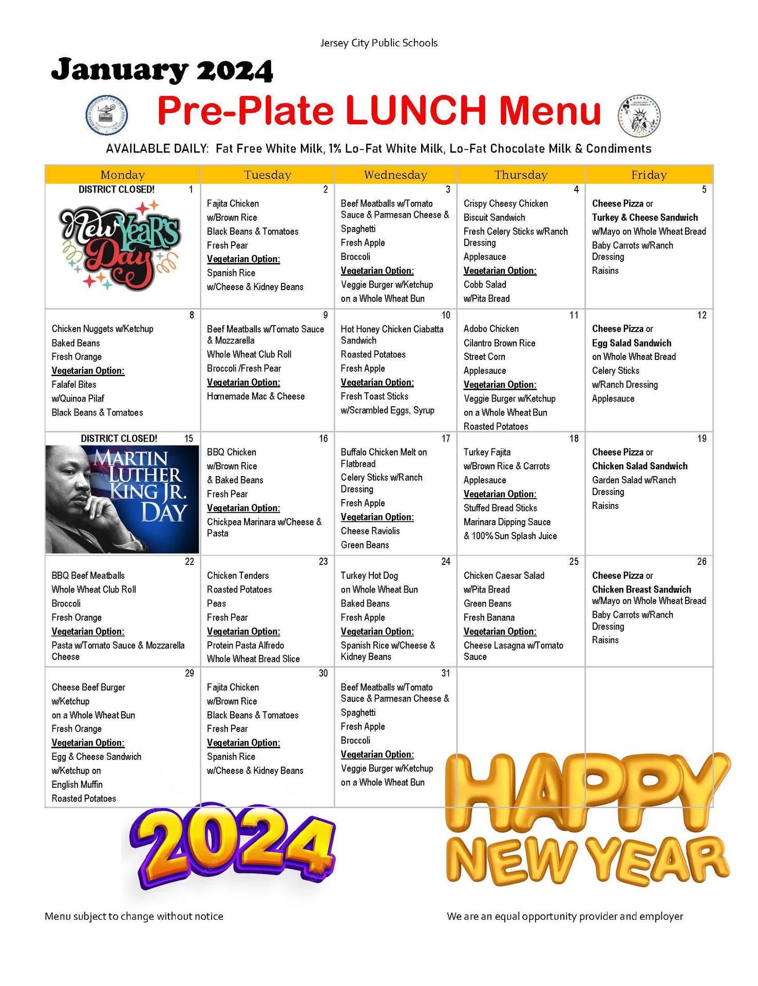 Menus – Food Services – Jersey City Public Schools