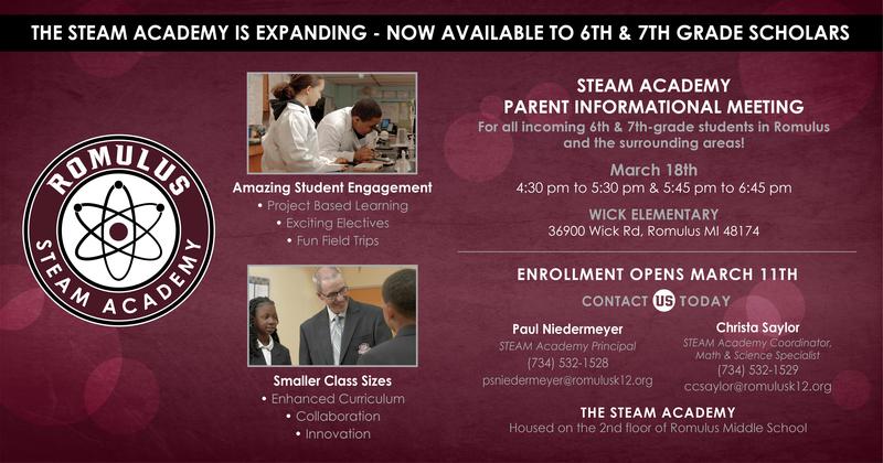 STEAM Parent Informational Meeting | Romulus School District
