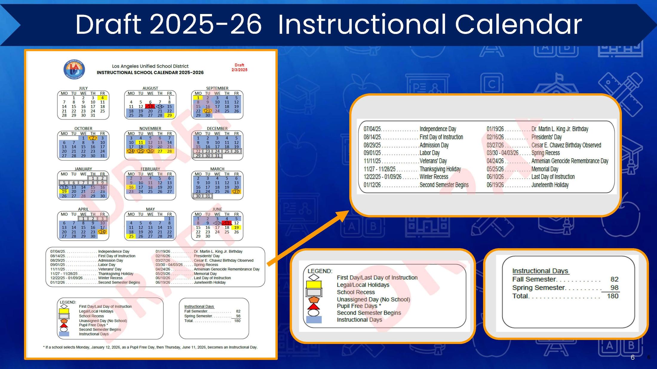 INSTRUCTIONAL CALENDARS – Resources – Superior Street Elementary