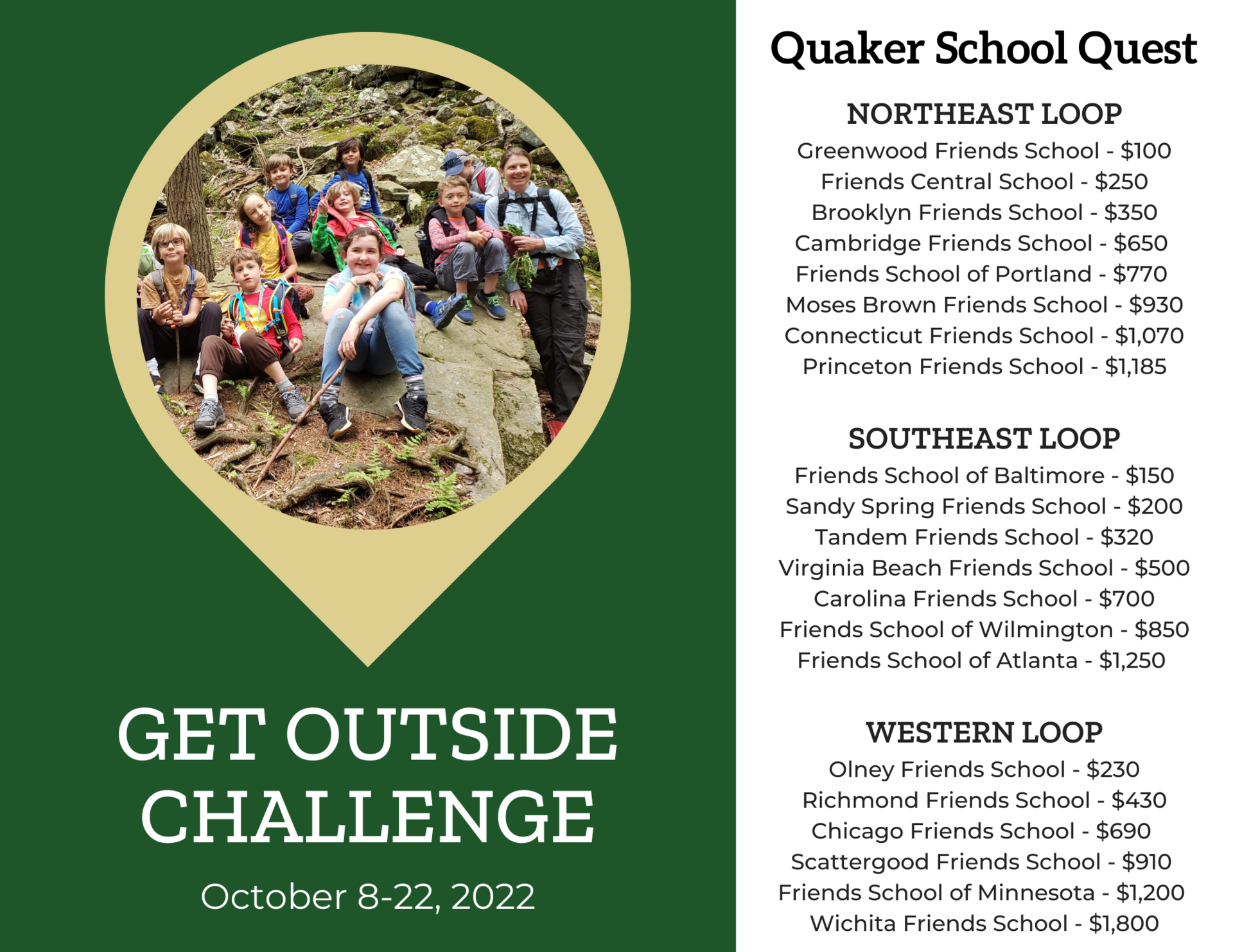 Get Outside Challenge - Giving - State College Friends School