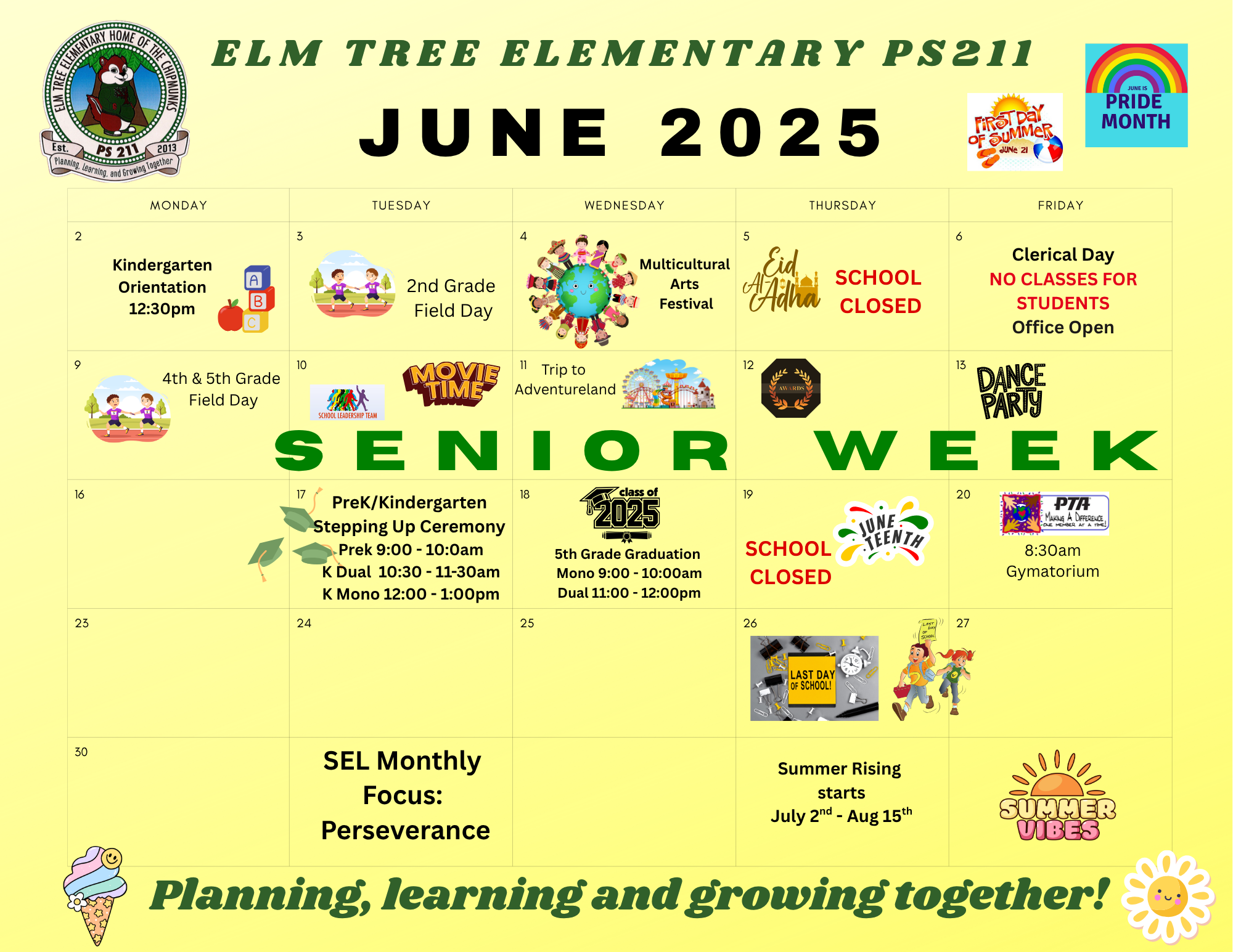 June 2025 P.S. 211 Monthly School Calendar – P.S. 211 News (Current ...