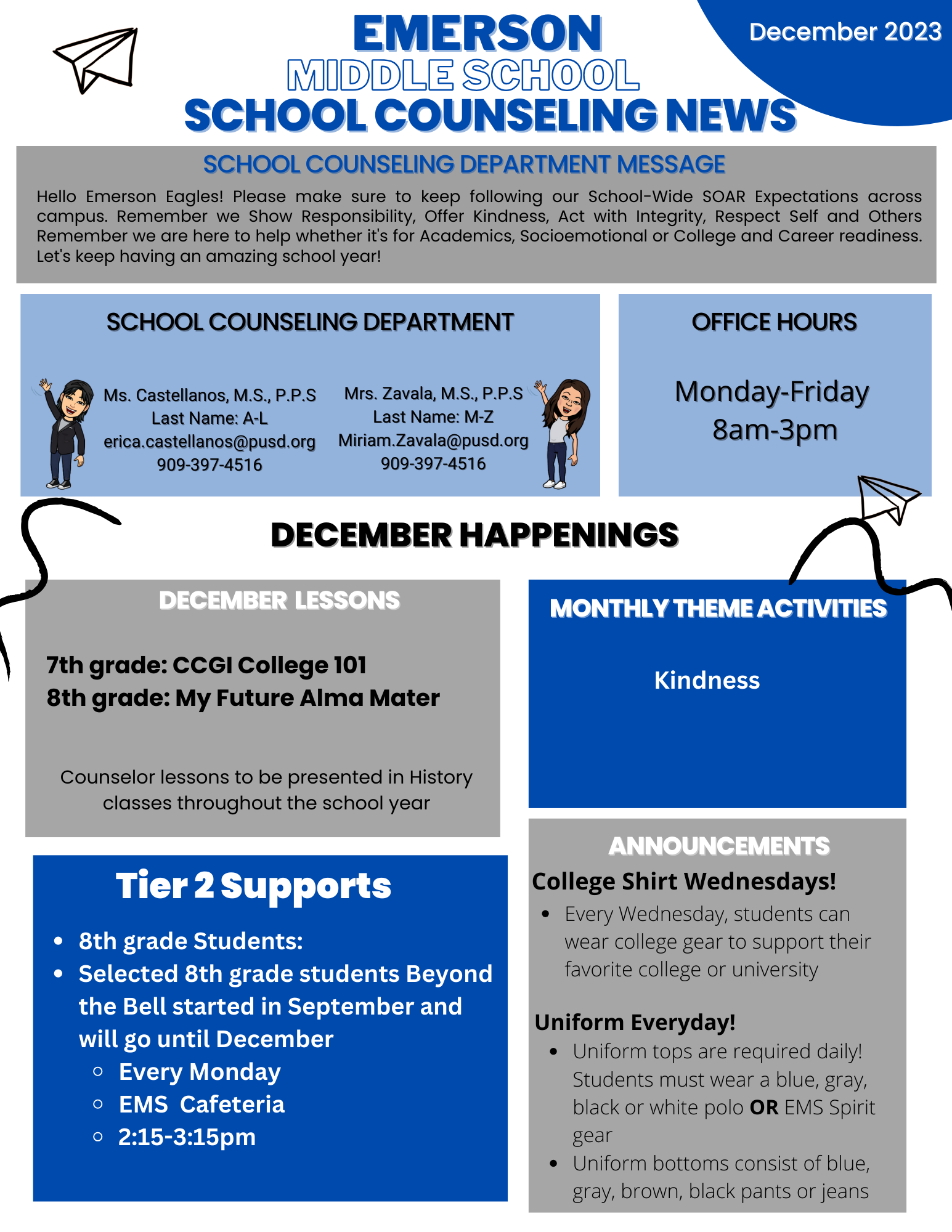 Counselor Monthly Newsletters – Counselors – Emerson Middle School