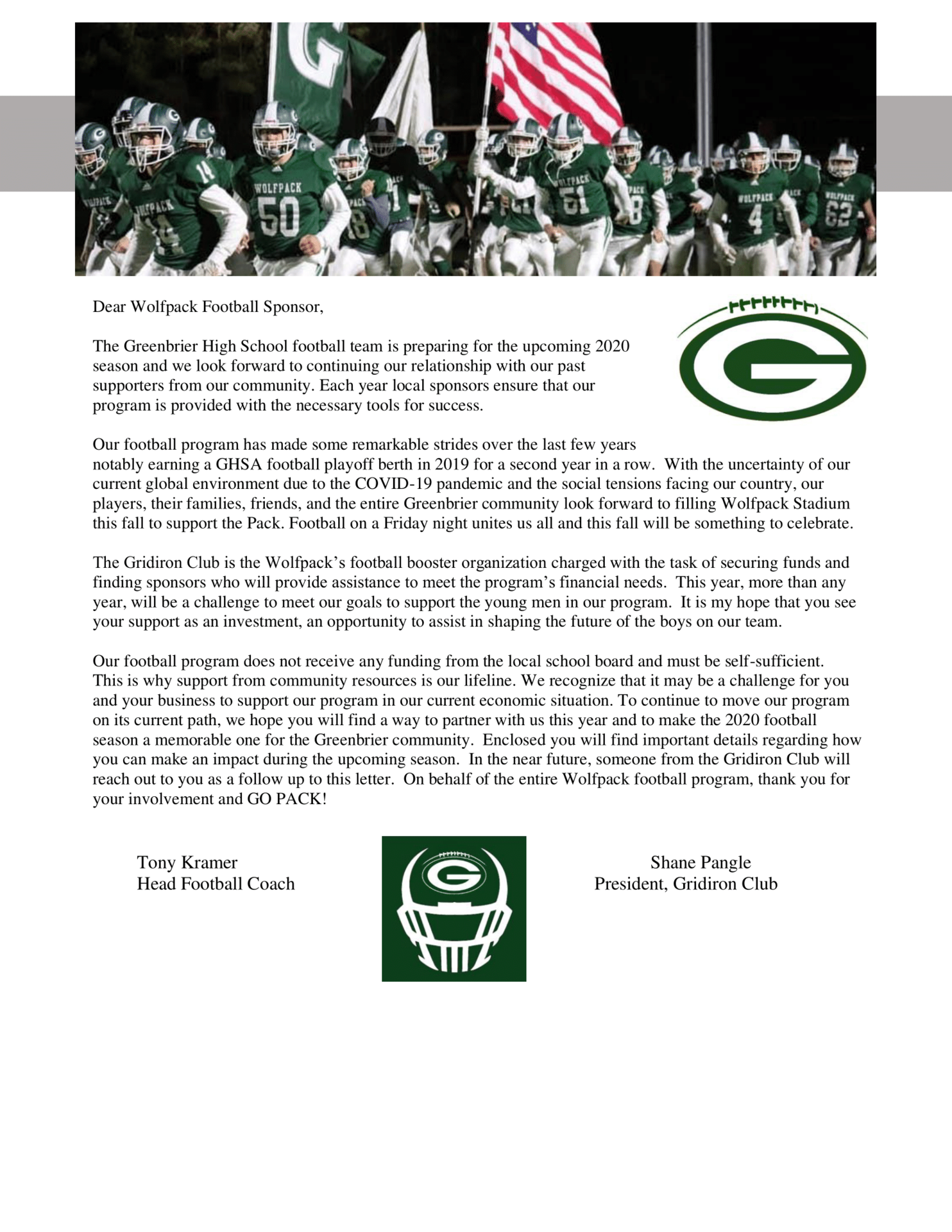 Home Page – Football – Greenbrier High School