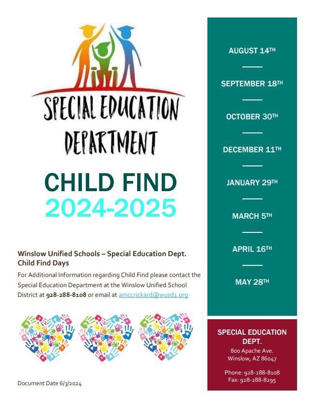 Child Find Information – Special Education – Winslow Unified School ...