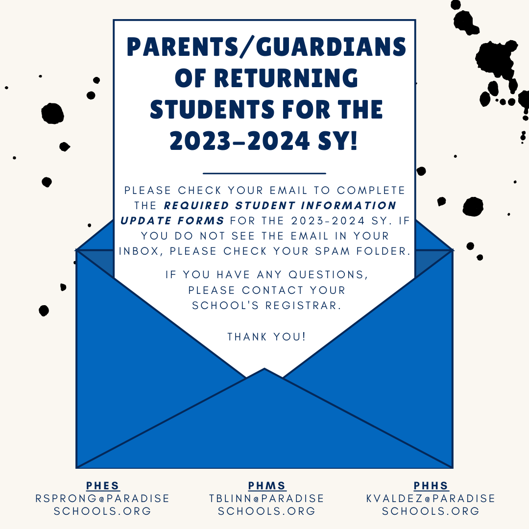 Attention Parents/Guardians Of Returning Students for the 2023-2024 SY ...