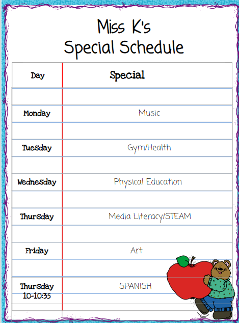 Daily and Specials Schedules – Kristina Kondakji – Frank J. Dugan ...