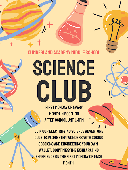 Science Club - Clubs & Organizations - Cumberland Academy Middle School