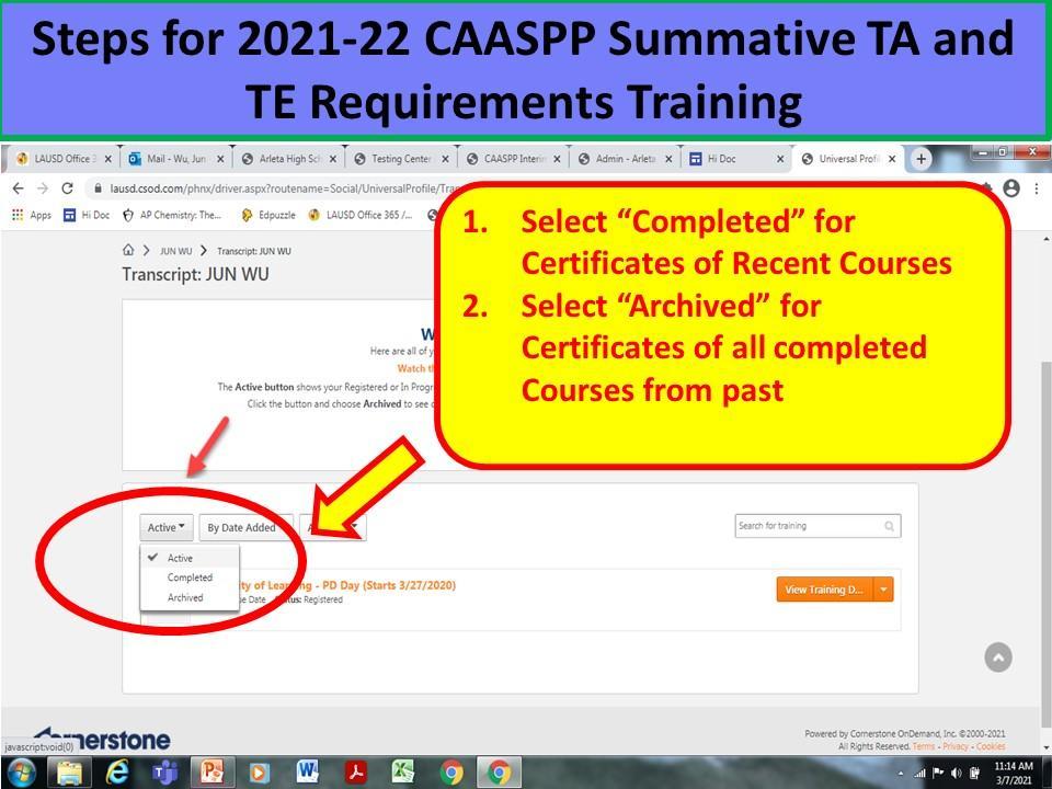 2021-22 CAASPP Summative Assessment TA and TE Requirements – Testing ...