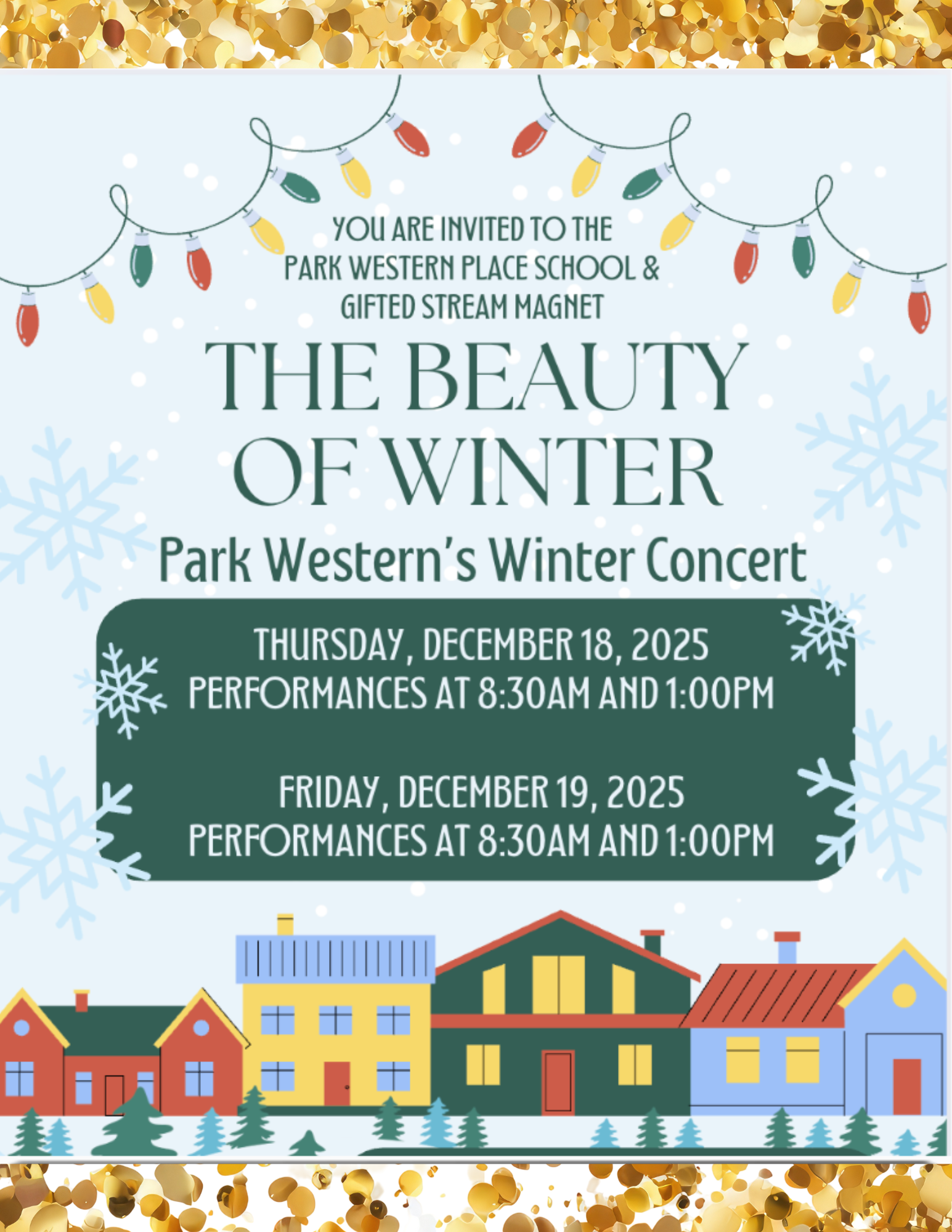 Winter Pageant Free Ticket Booking | Park Western Place Elementary ...