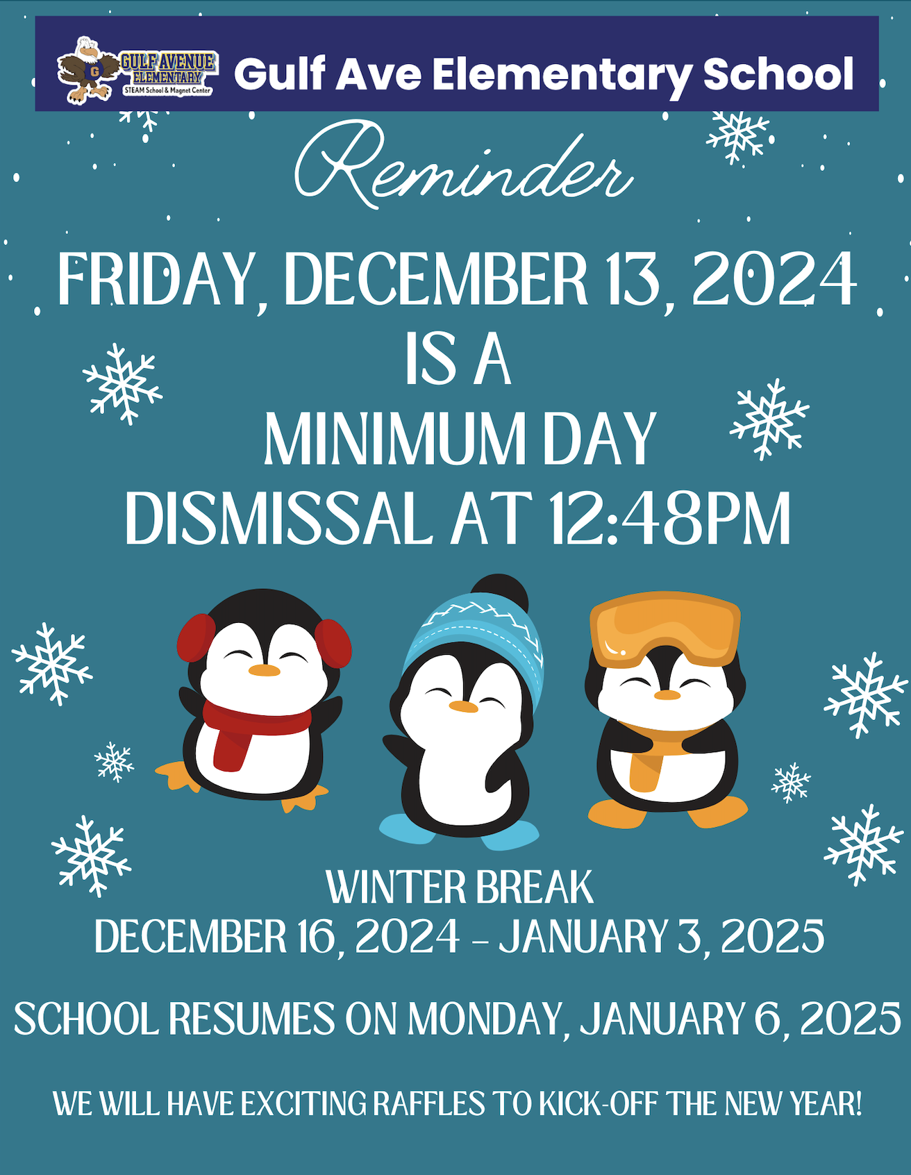 Minimum Day and Winter Break | Gulf Ave Elementary School
