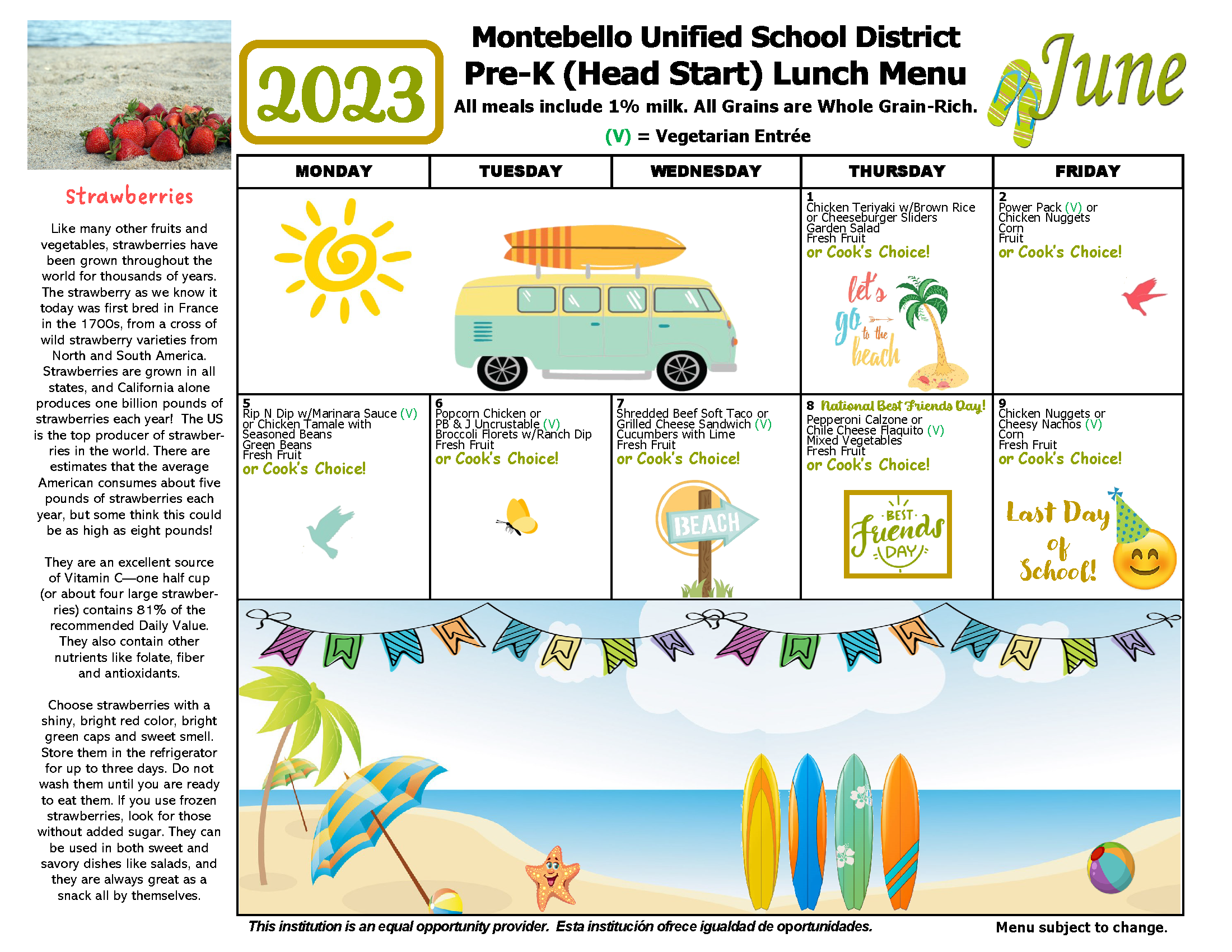 Menus – Nutrition Services – Montebello Unified School District