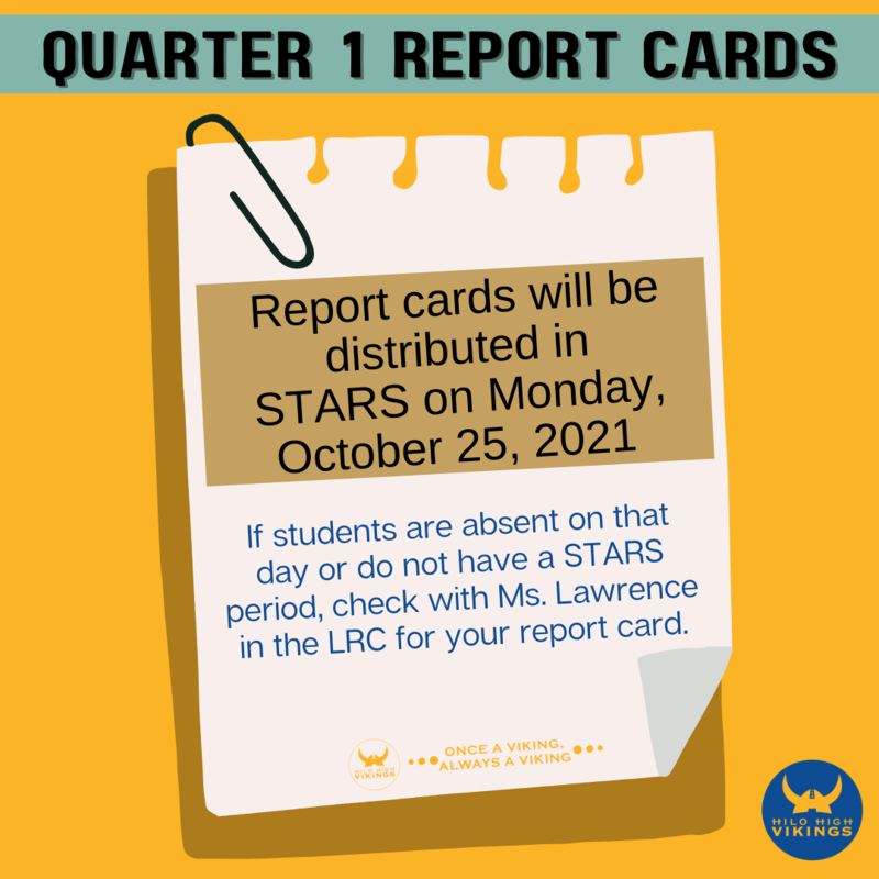 Quarter 1 Report Cards | Hilo High School