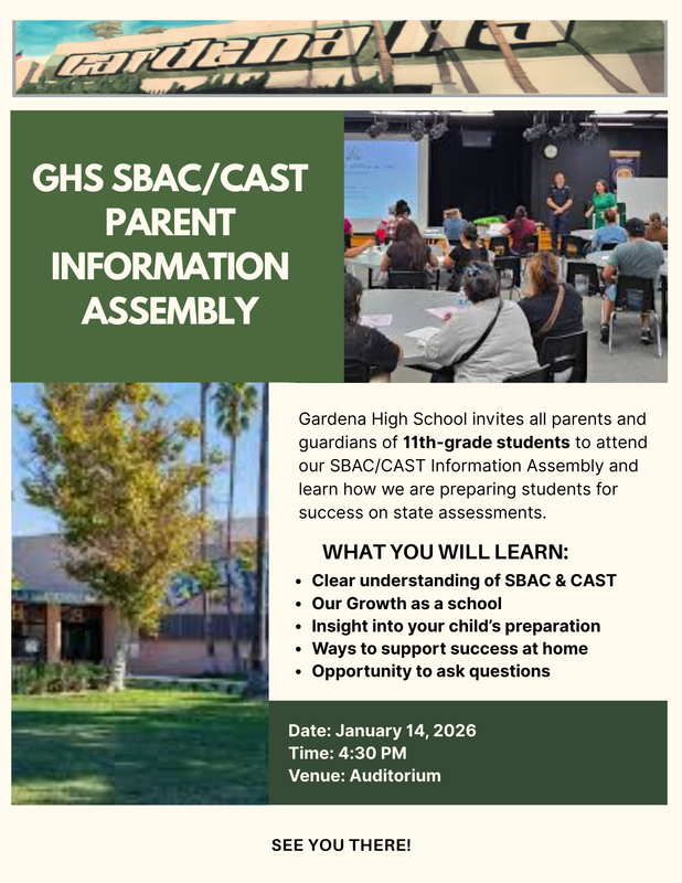 Class of 2027 - Road to the SBA/CAST | Gardena Senior High School