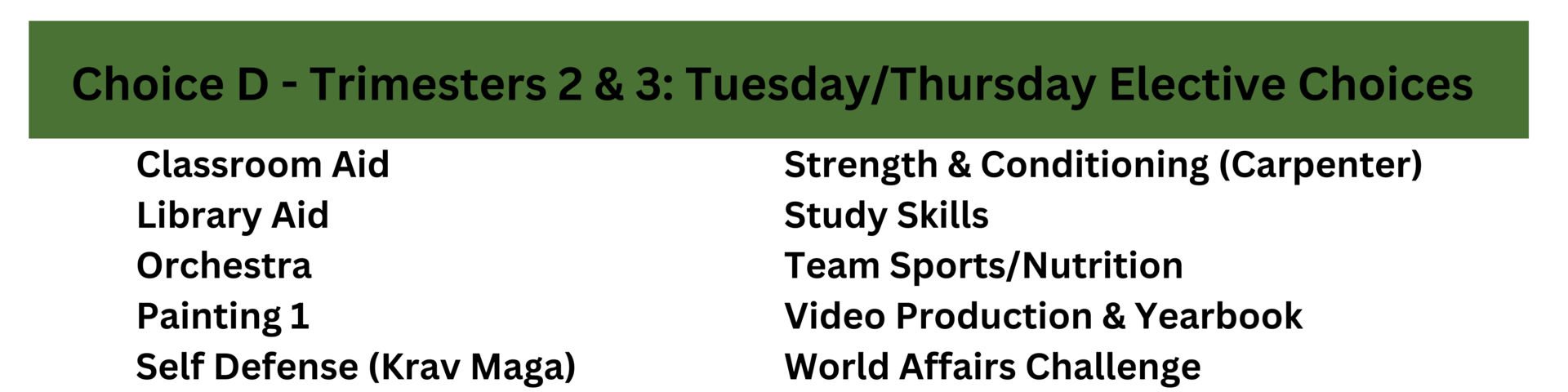 Electives - Miscellaneous - World Compass Academy