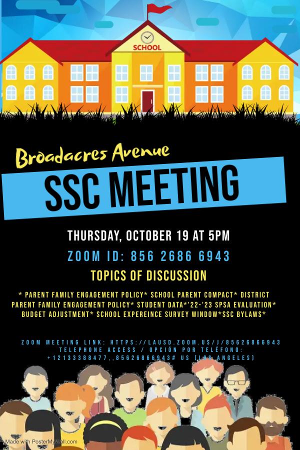 SSC & ELAC – PARENTS – Broadacres Avenue Elementary