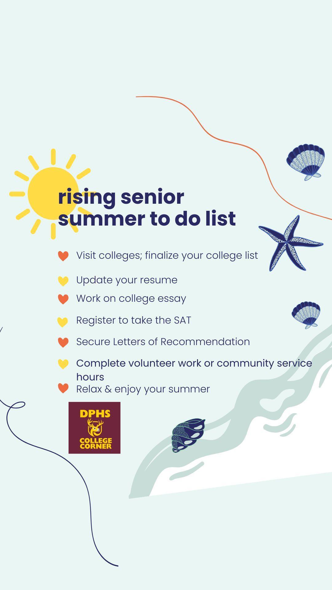 Senior/12th Grade To-Do List – College Corner – Deer Park High School ...