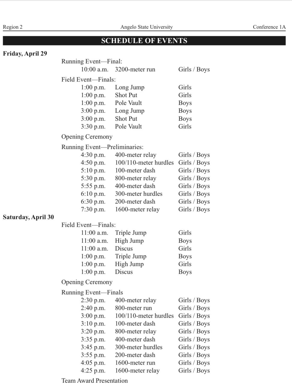 Regional Track Schedule And Information Blackwell Consolidated Regional Track Schedule And Information Blackwell Consolidated