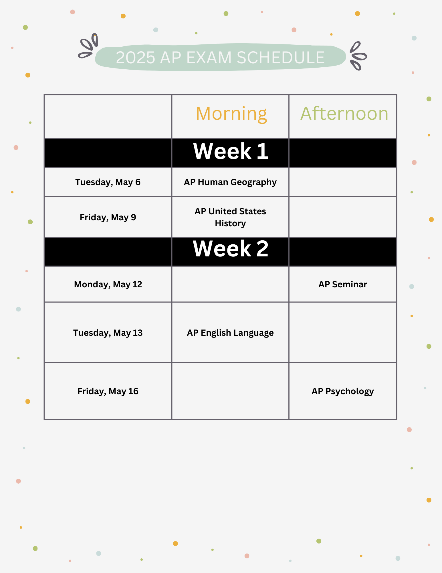 2024-2025 AP Exam Schedule – Academic Counseling – Lake Balboa College ...