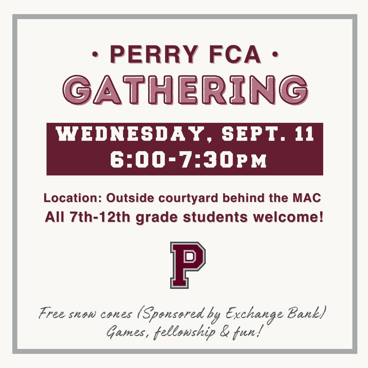 FCA MEETING 9/11 | Perry Public Schools