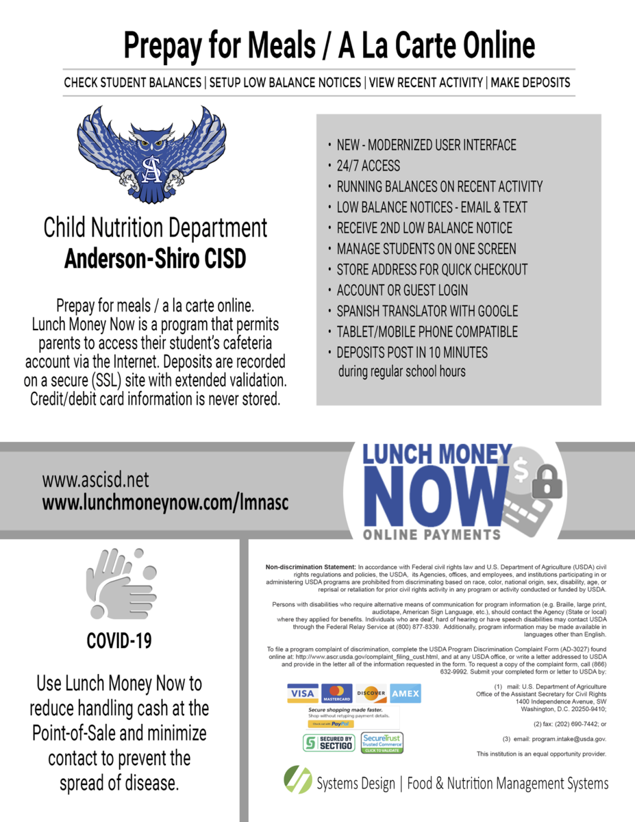 Lunch Money Now – Child Nutrition – Anderson-Shiro Consolidated ...
