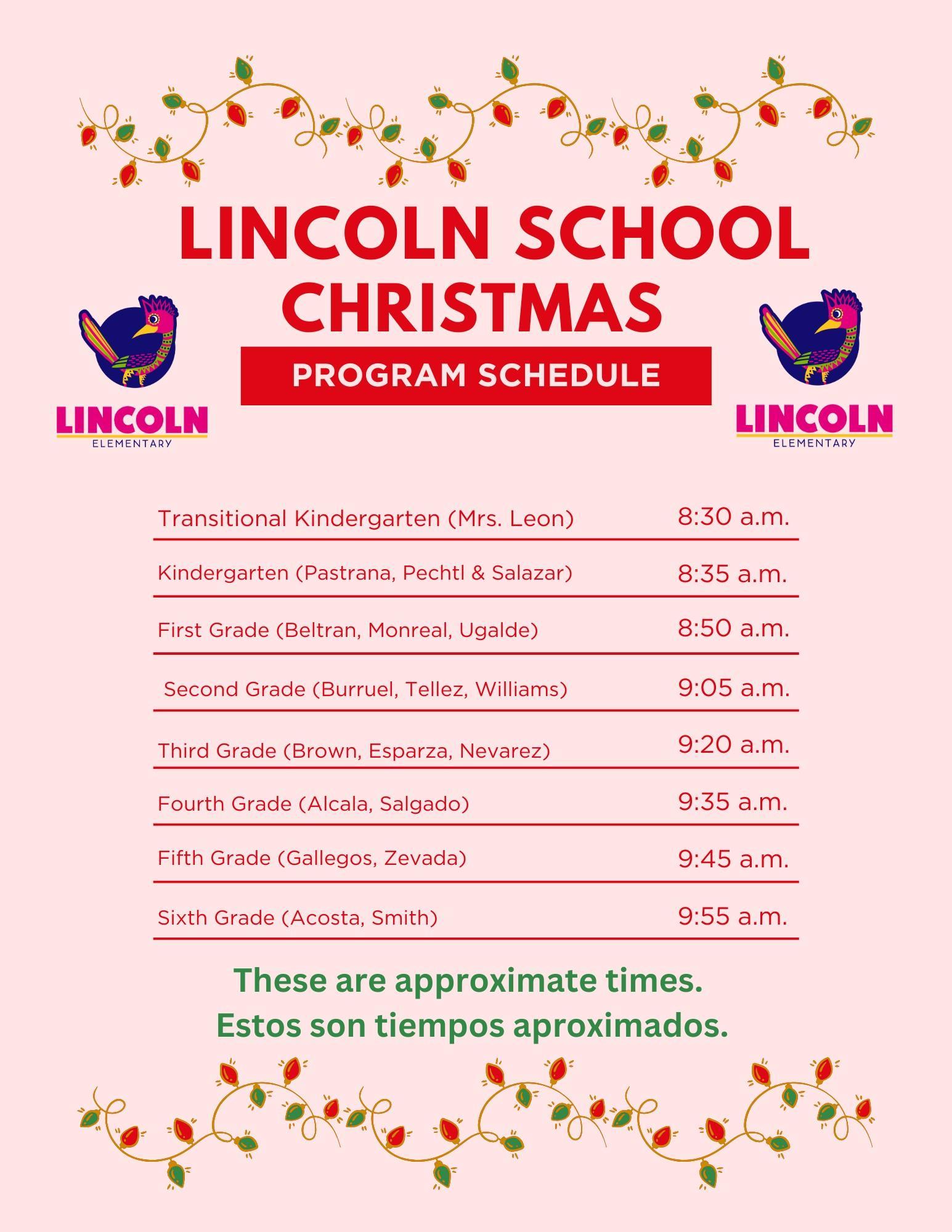 Christmas Program | Lincoln Elementary School