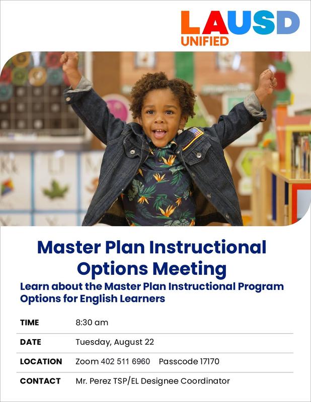 Master Plan Instructional Program Options on Tuesday, August 22 @ 8:30 ...