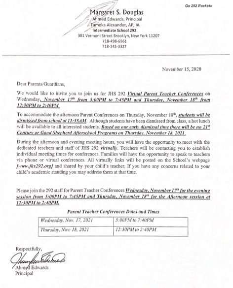 Parent Portal – Parents – JHS 292 Margaret S. Douglas