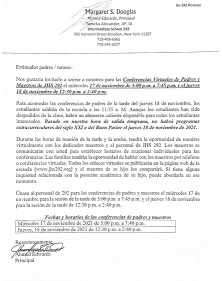 Parent Portal – Parents – JHS 292 Margaret S. Douglas
