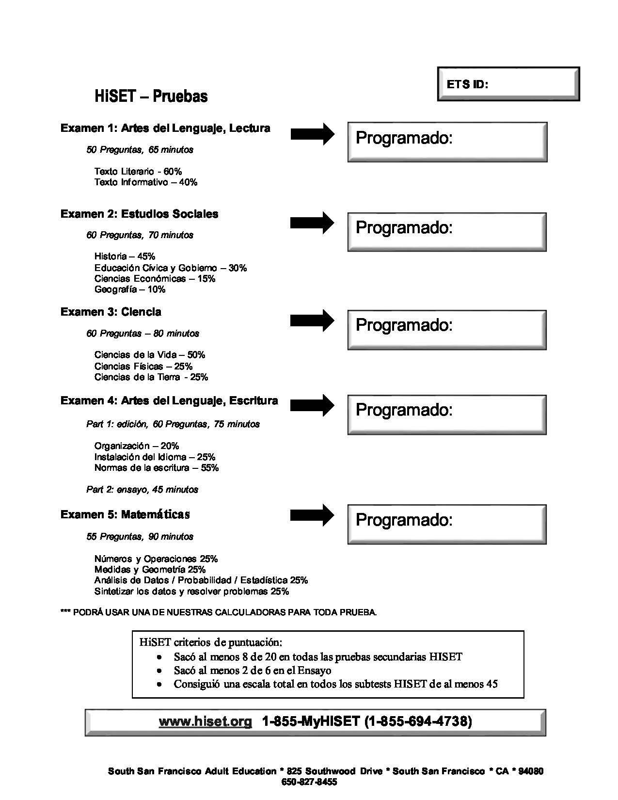 High School Equivalency Test (HiSET) - Adult Secondary Education ...