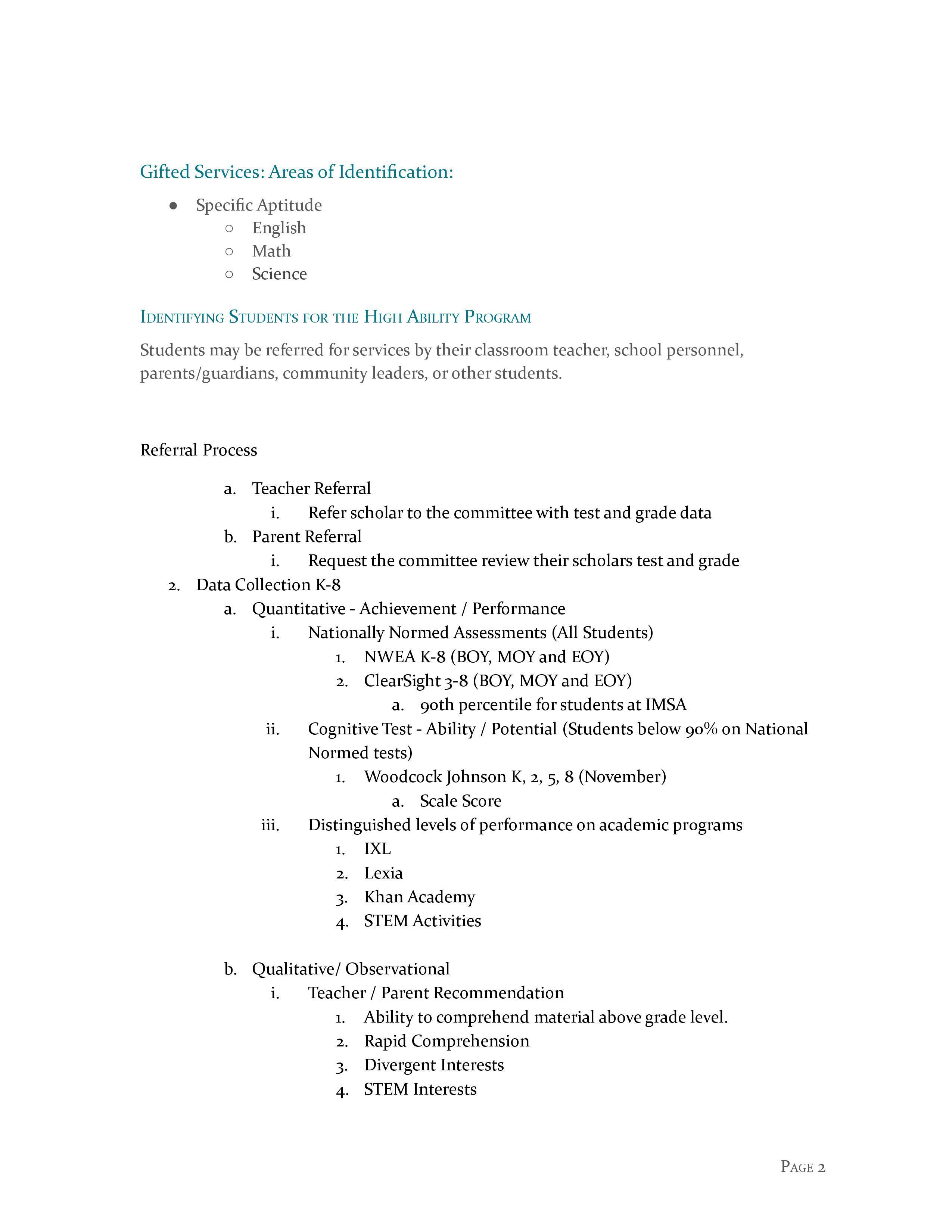 High Ability – High Ability – Indiana Math and Science Academy (IMSA) West