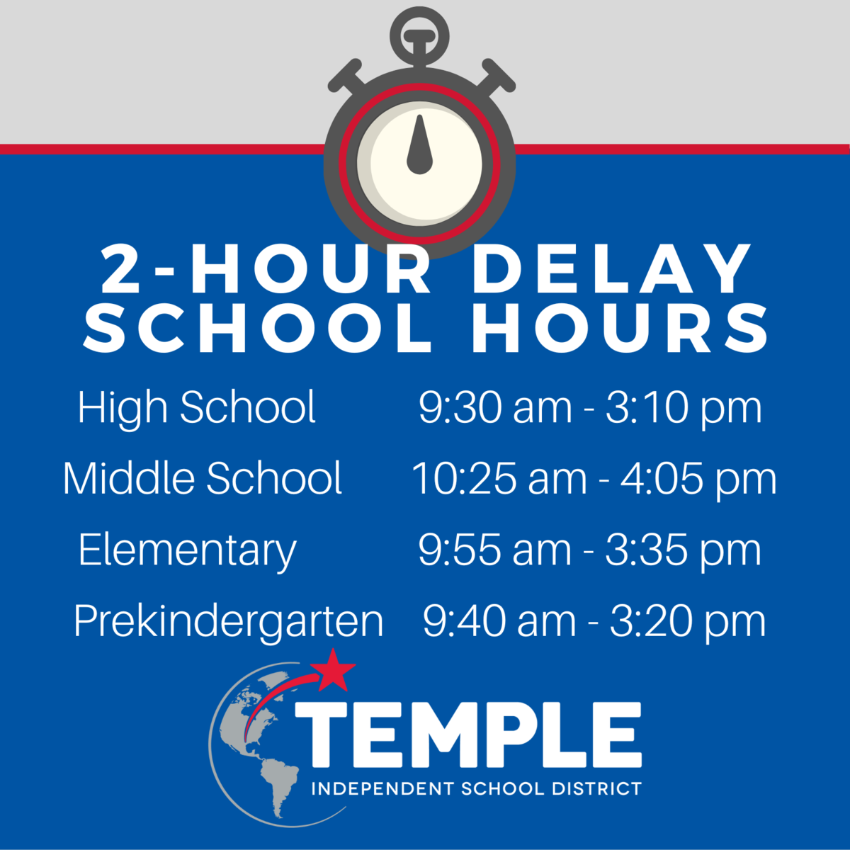 Temple ISD to have 2-hour delayed start on 2.2.23 due to weather ...