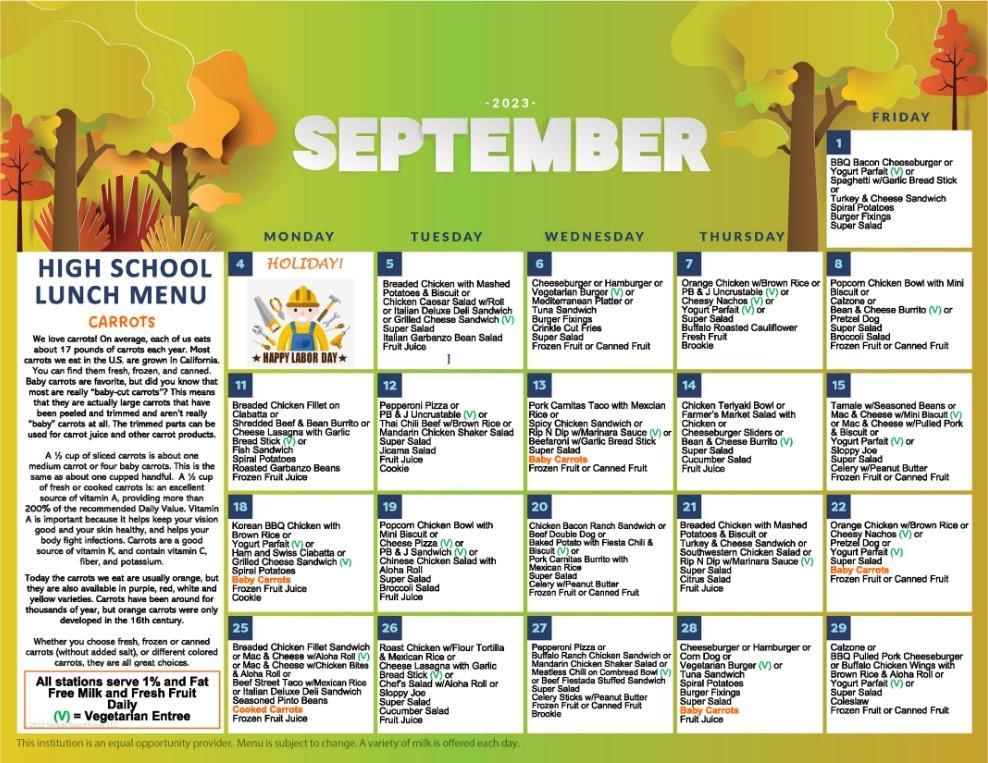 Breakfast/Lunch Menu – Parents/Students – Applied Technology Center ...