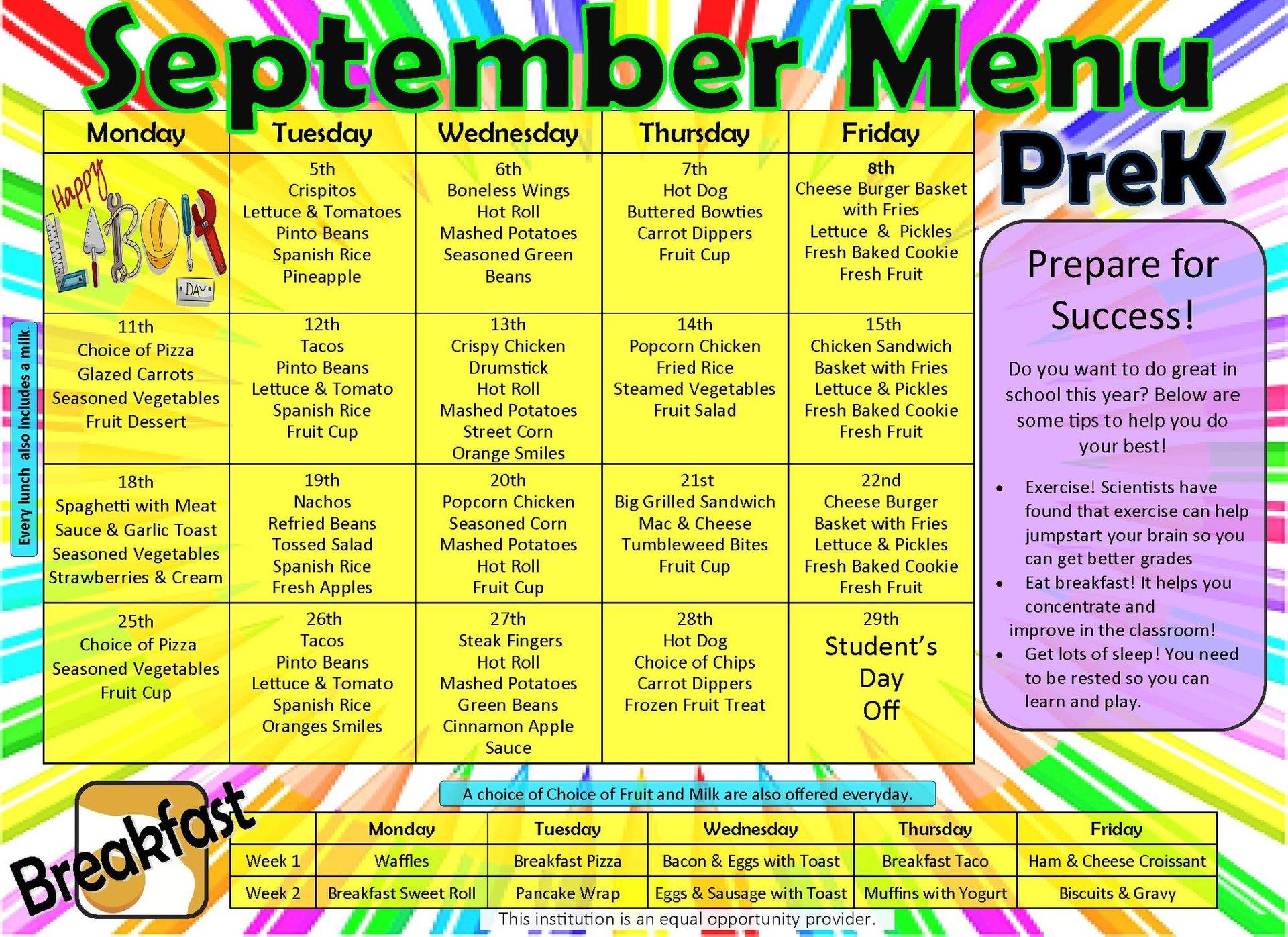 District Menus – Food & Nutrition – Llano Independent School District