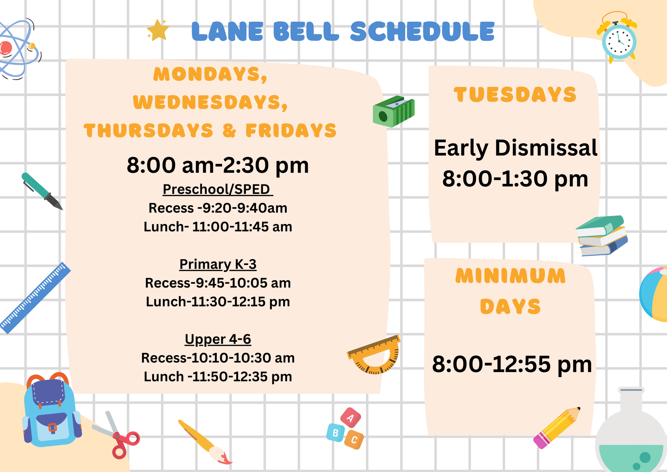 Bell Schedule – Our School – Robert Hill Lane Elementary