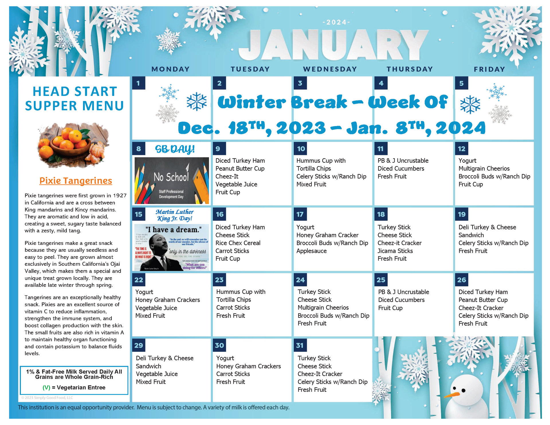 Menus – Nutrition Services – Montebello Unified School District