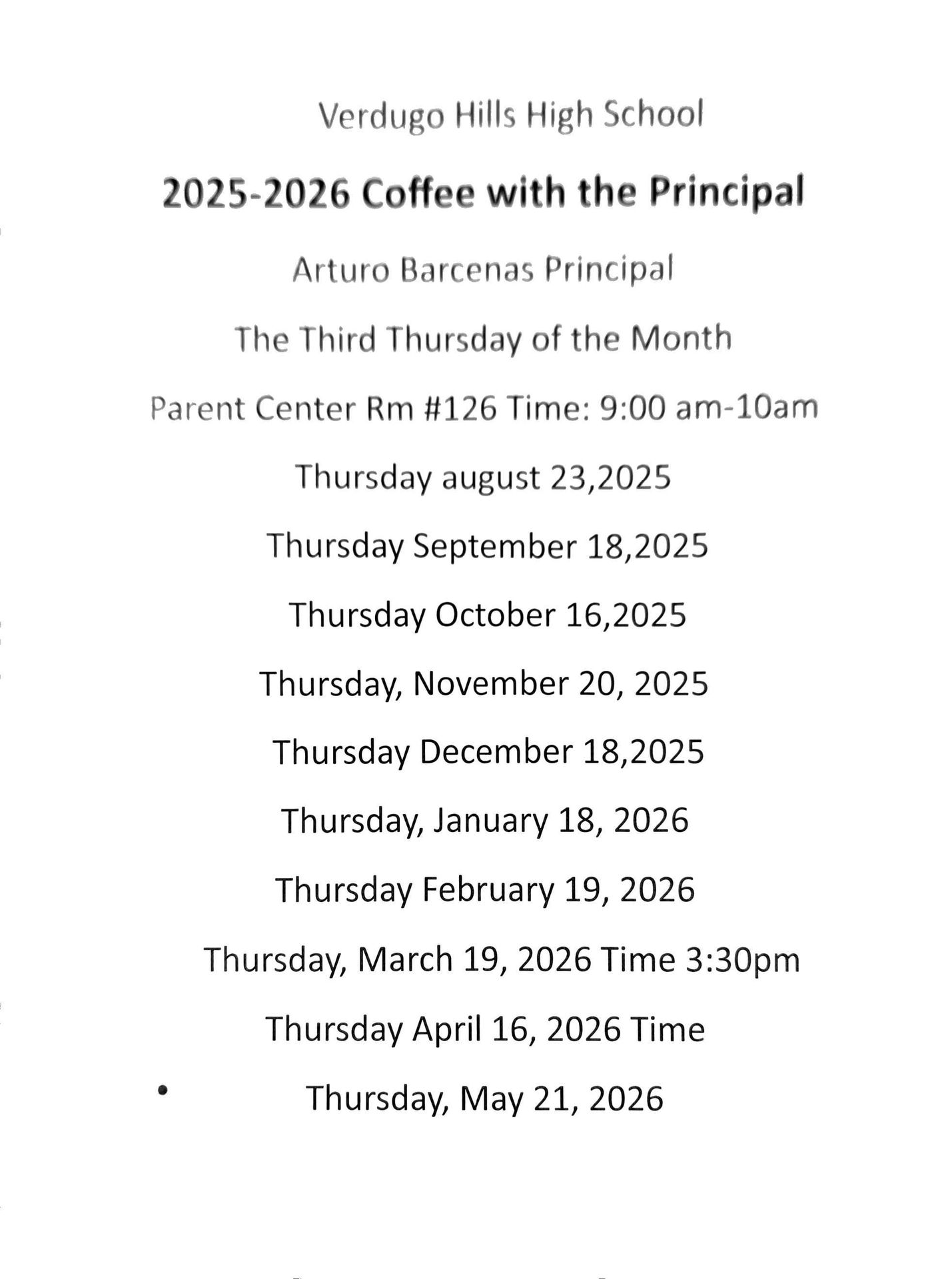 Parent Center – Parent Center – Verdugo Hills High School